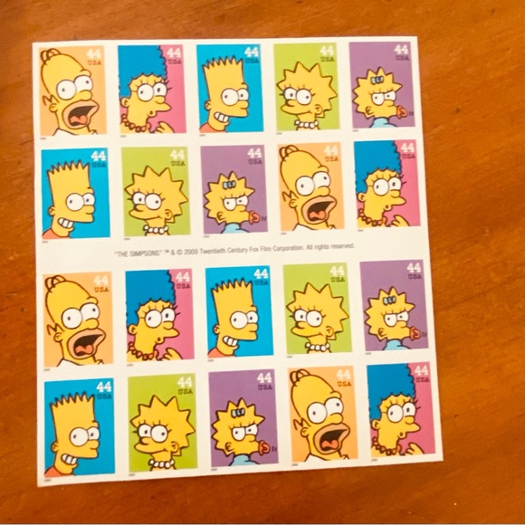 USPS | Office | The Simpsons Character Postage Stamps 209 | Poshmark